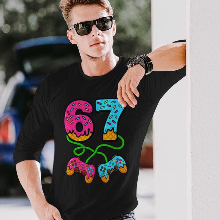 67 Ice Cream Drip Meme Gamer Six Seven Gen Alpha Slang Long Sleeve T ...