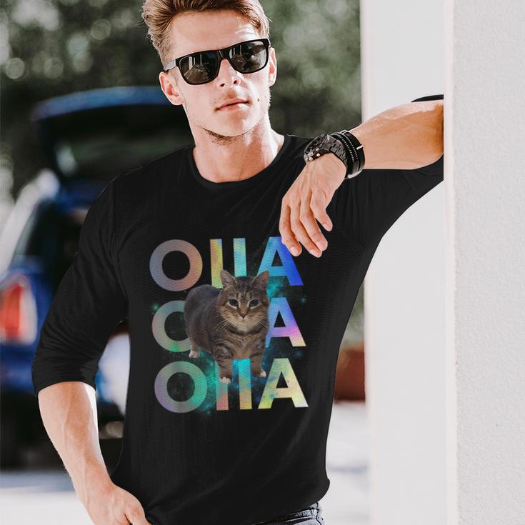Oiia Oiia Spinning Cat Meme Brainrot Ethel Space Long Sleeve T-Shirt ...