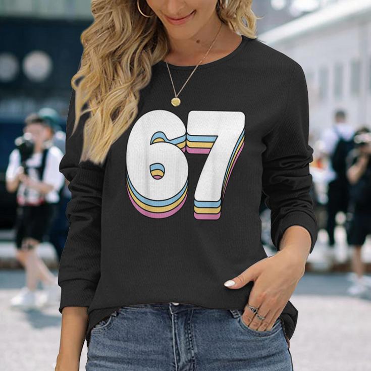 6 7 Meme Six Seven Gen Alpha Slang 67 Long Sleeve T-Shirt | Mazezy