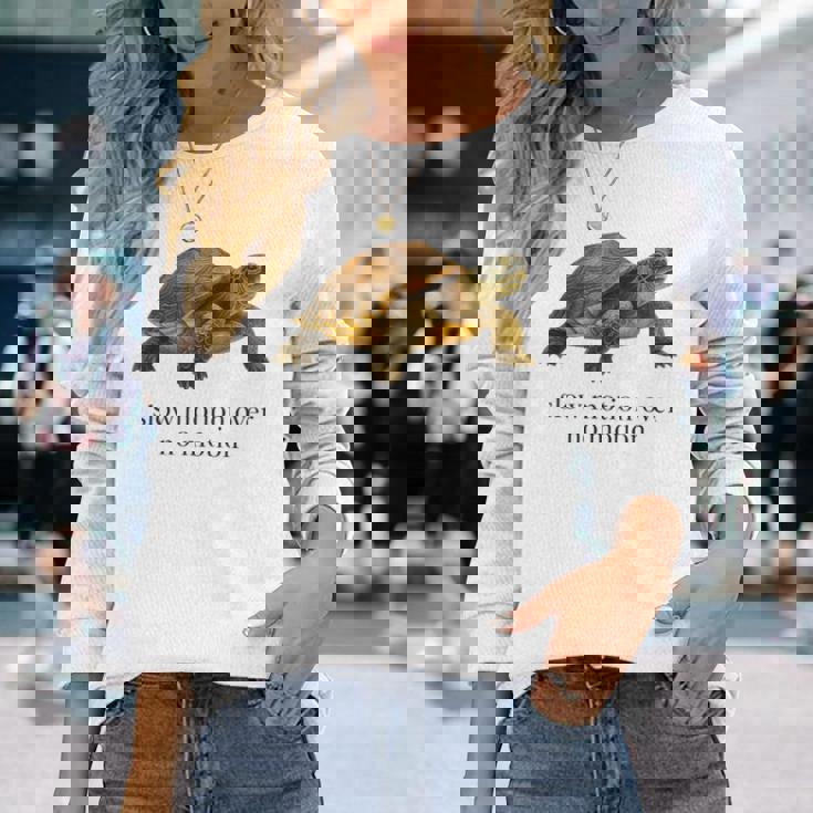 Slow Motion Over No Motion Turtle Long Sleeve T-Shirt - Seseable