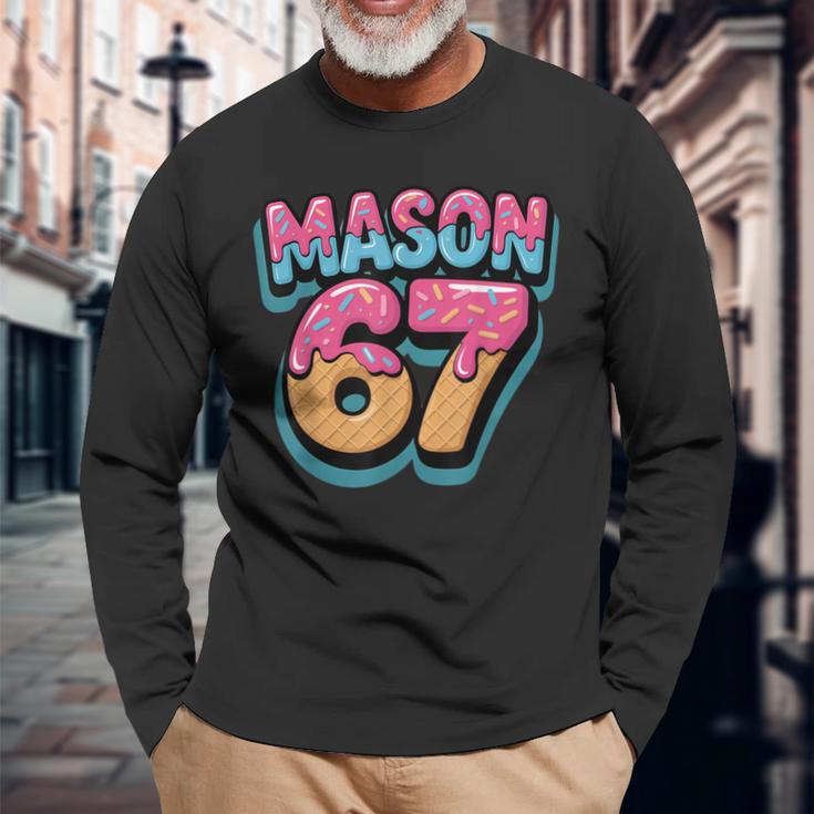 Six Seven Meme Mason 67 Ice Cream Drip Long Sleeve T-Shirt - Monsterry