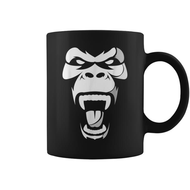 Calavera Retro De Mono Enojado Y Aburrido Taza de café - Regaloses