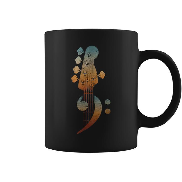 Five String Bass Guitar Bass Clef For Bassist Vintage Coffee Mug | Mazezy