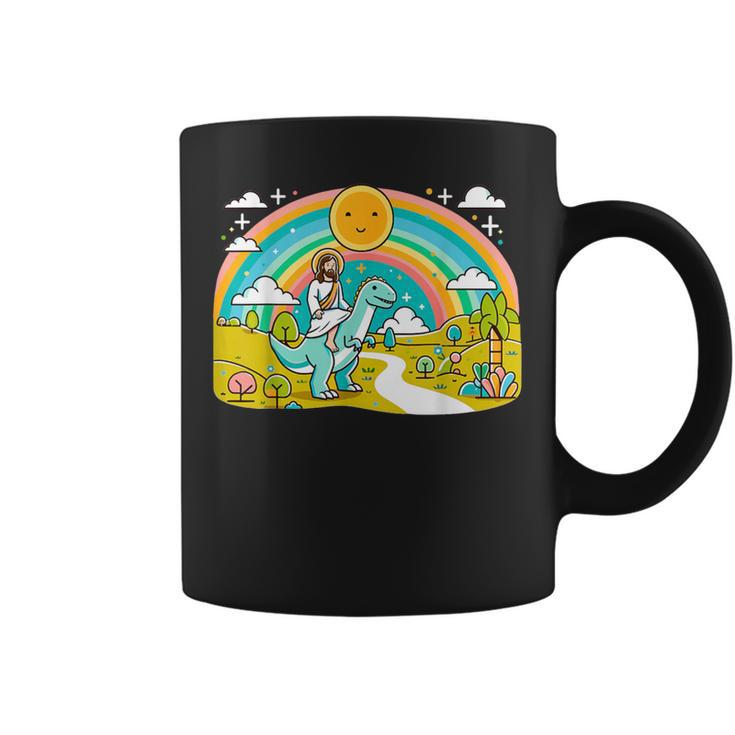 Kawaii Gesù Cavalcando T-Rex Dinosauro Meme Carino Dino Believer Tazze ...