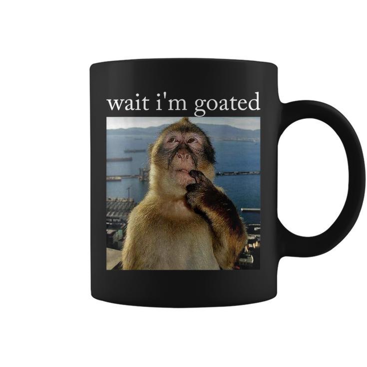 Wait I'm Goated Thinking Monkey Meme Brainrot Coffee Mug - Monsterry AU