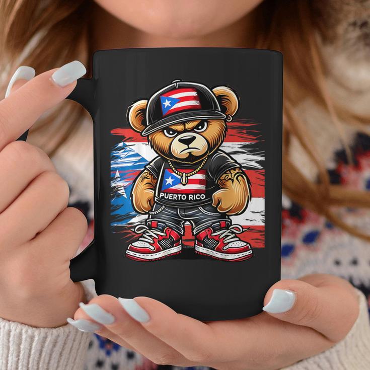 Cute Teddy Bear Puerto Rico Flag Boricua Puerto Rican Coffee Mug | Mazezy