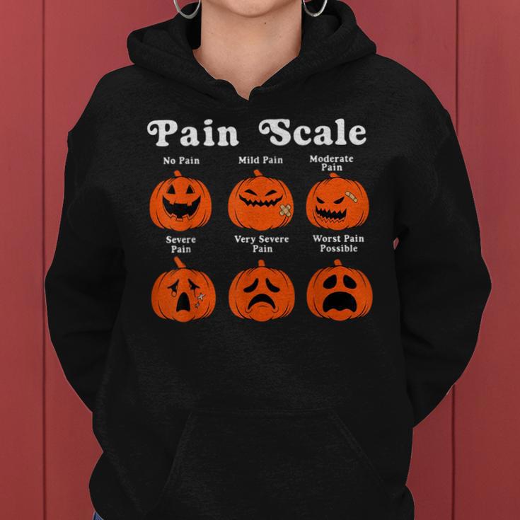 Halloween Pain Scale Pumpkin Faces Pain Chart Nurse Women Hoodie ...