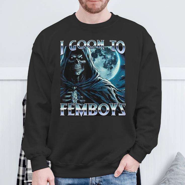 I Goon To Femboys Certified Gooner Brainrot Meme Edging Sweatshirt ...