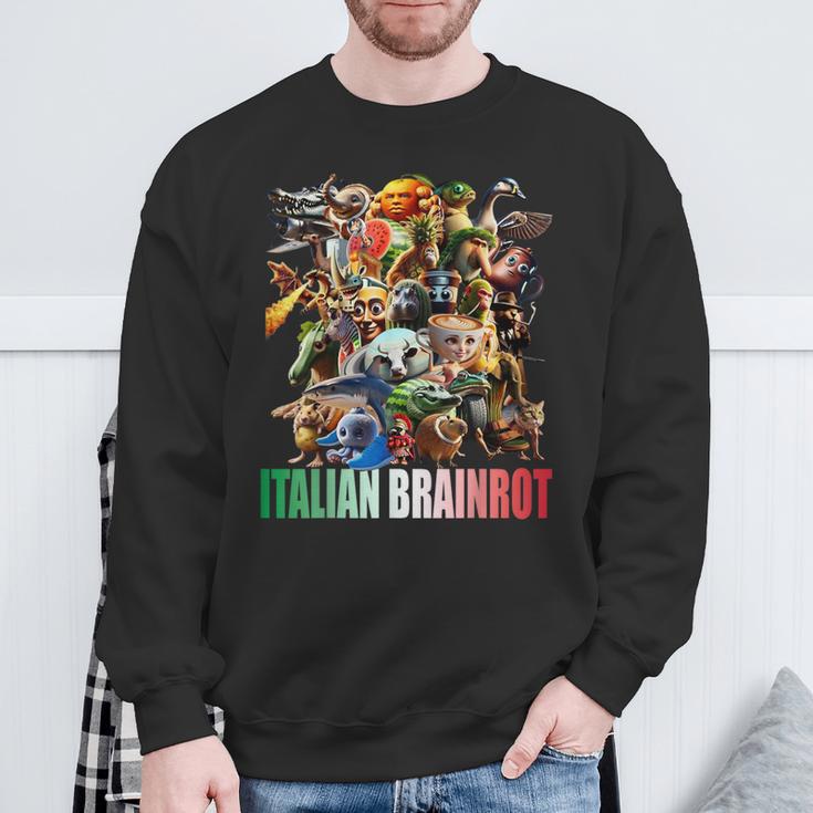 Italian Brainrot Characters Meme Popular Trend Gen Z Sweatshirt - Seseable