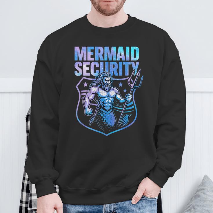 Mermaid Security Dad Mermaid Beach Guard Sweatshirt - Seseable