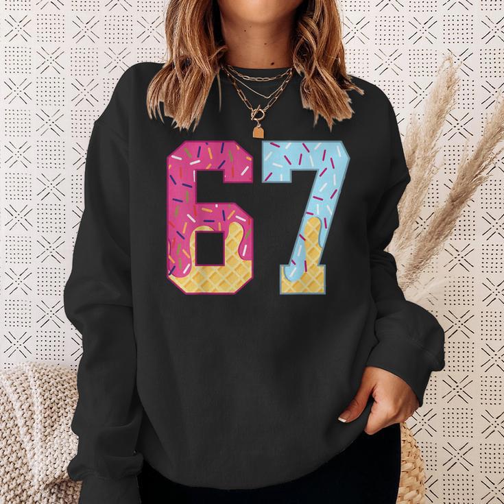 67 Ice Cream Drip Meme Six Seven Gen Alpha Slang Sweatshirt - Monsterry UK