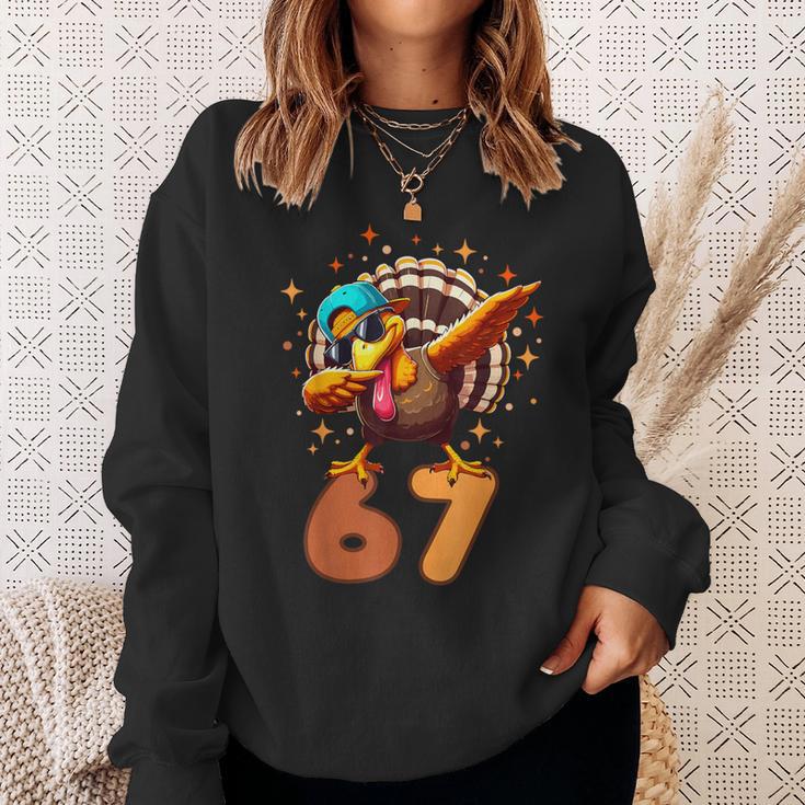 Turkey Dab 67 Six Seven Thanksgiving Meme Brainrot Sweatshirt ...