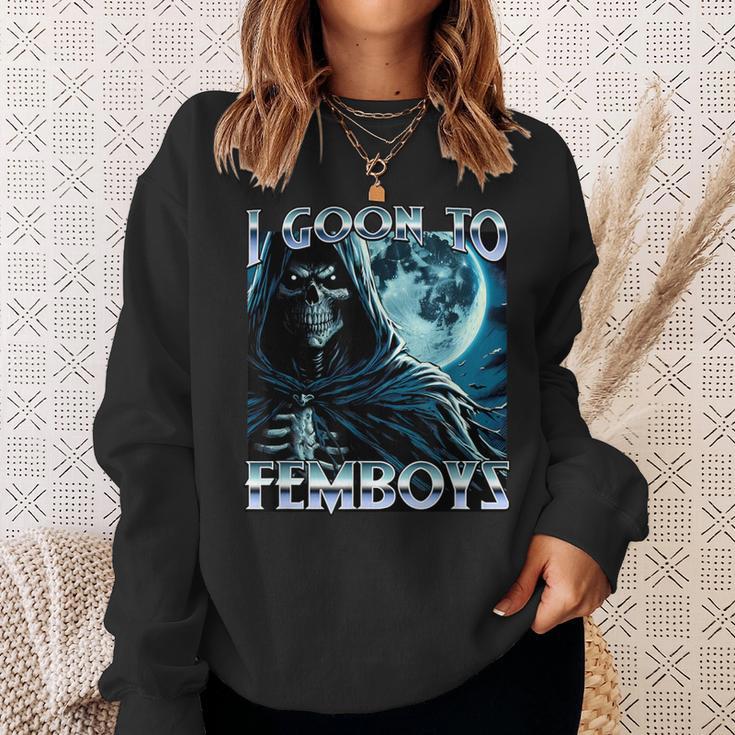 I Goon To Femboys Certified Gooner Brainrot Meme Edging Sweatshirt ...
