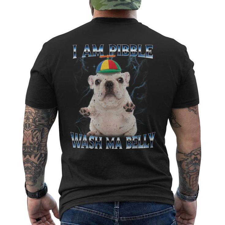 I Am Pibble Dog Puppy Wash Clean My Belly Meme Men's T-shirt Back Print ...