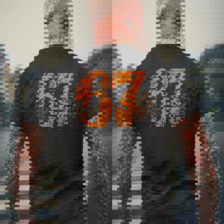 Number 6 7 Meme Saying 6 7 Six Seven Halloween 67 Costume Men's T-shirt ...