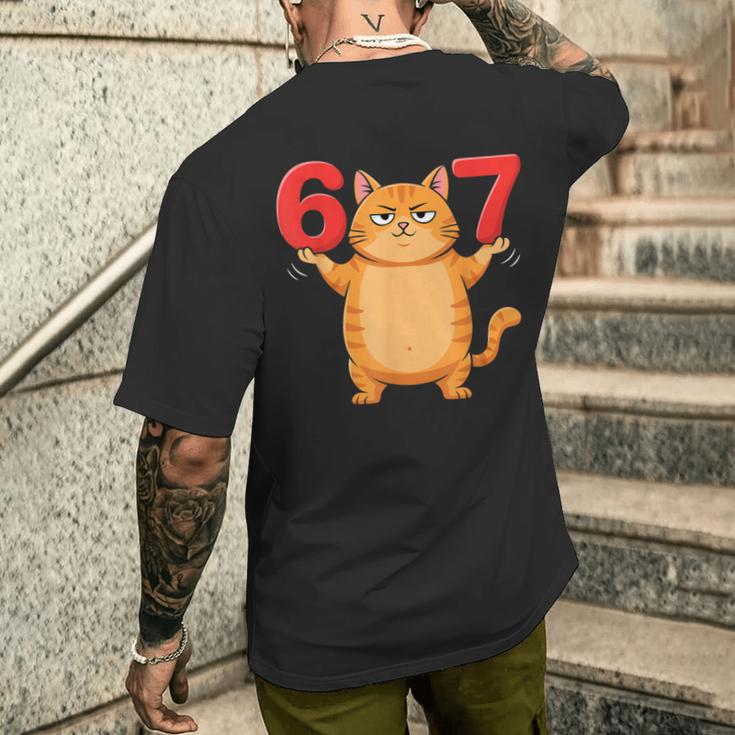 67 Cat Six Seven Meme Gen Z Alpha Humor Animal Lovers Men's T-shirt ...
