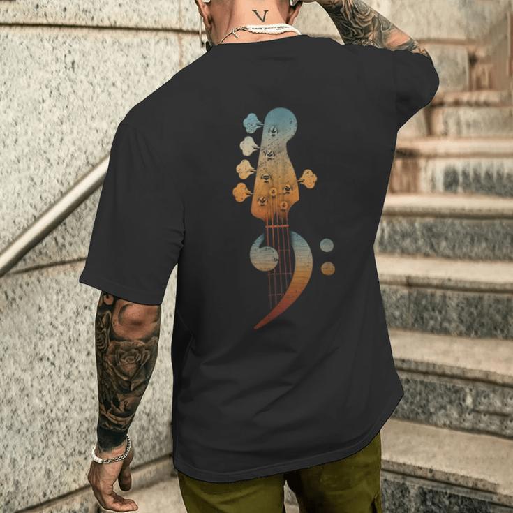 Five String Bass Guitar Bass Clef For Bassist Vintage Men's Back Print ...