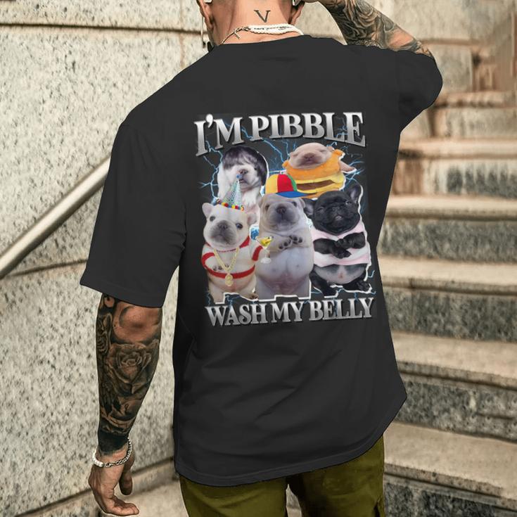 Pibble Dog Meme Brainrot Wash My Belly Men's T-shirt Back Print ...