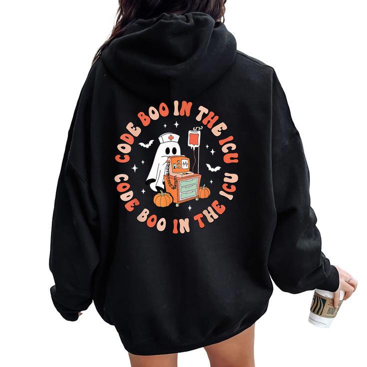 Retro Halloween Micu Sicu Rn Nurse Ghost Code Boo In The Icu Women ...