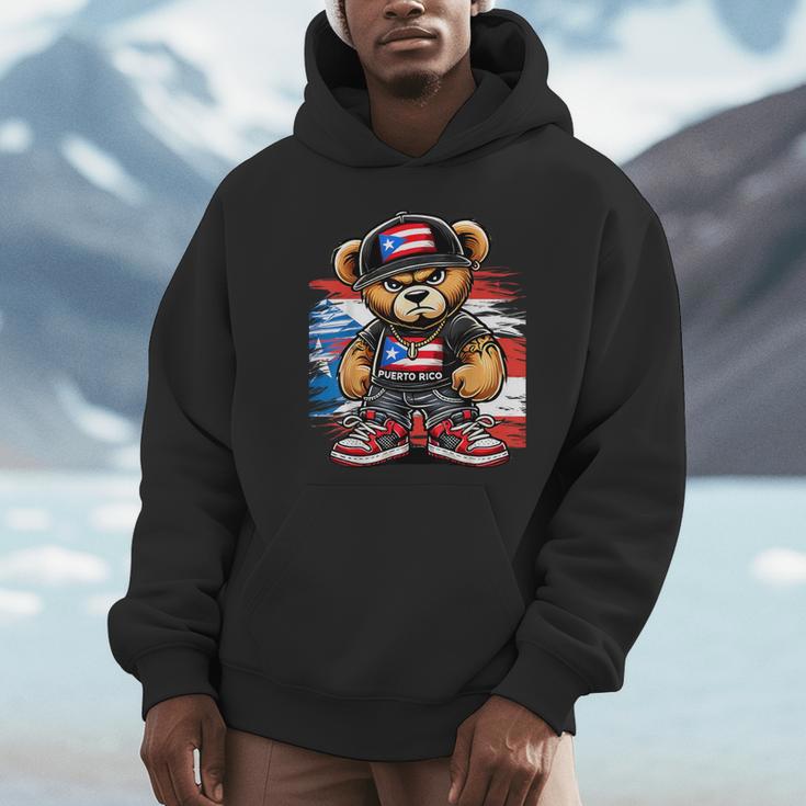 Cute Teddy Bear Puerto Rico Flag Boricua Puerto Rican Hoodie | Mazezy