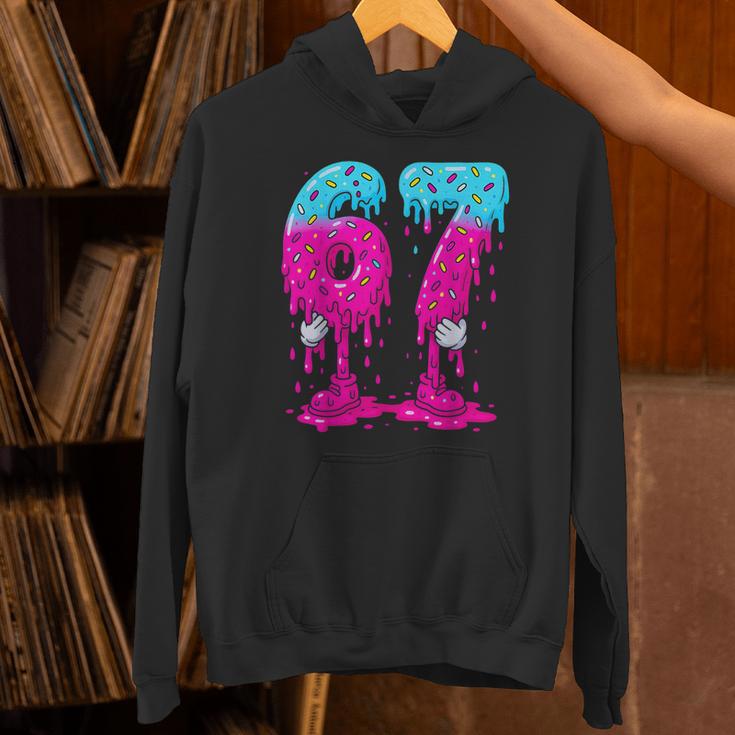 Six Seven Ice Cream Drip Sports Cool Meme 67 Number Hoodie - Monsterry