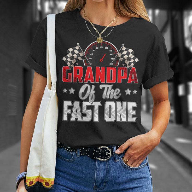 1 Year Old Racing Car Fast One Birthday 1St Family Grandpa T-Shirt ...