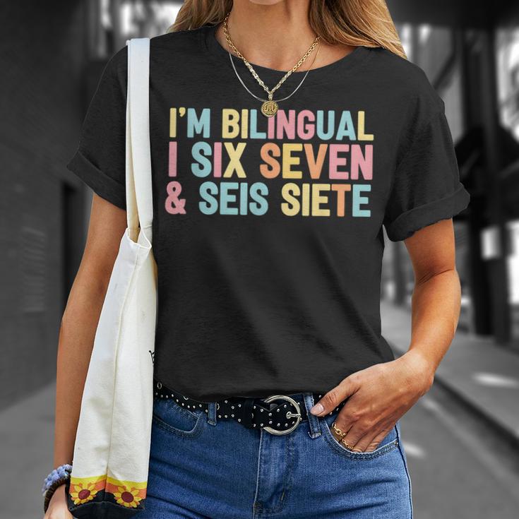 67 Six Seven Spanish Teacher Bilingual Seis Siete Brainrot T-Shirt ...