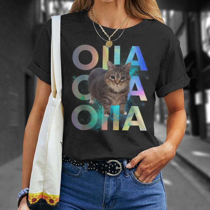 Oiia Oiia Spinning Cat Meme Brainrot Ethel Space T-Shirt - Monsterry