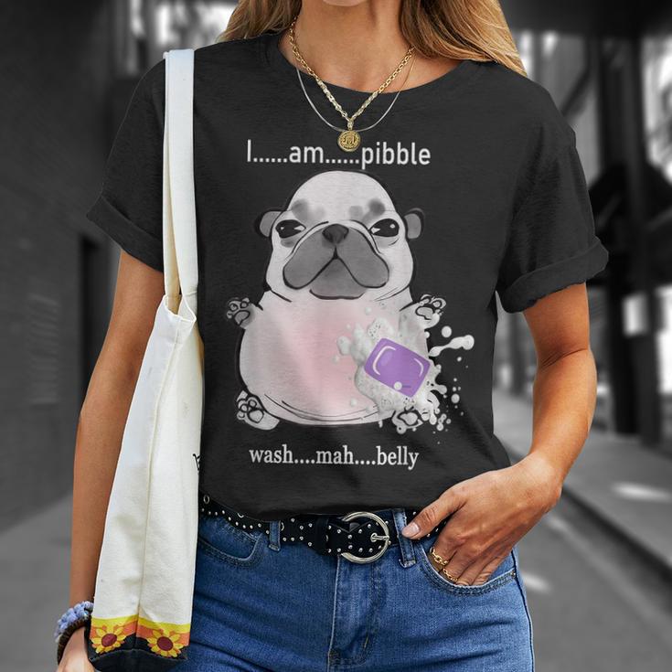 I Am Pibble Wash My Belly Pibble Meme Dog Brainrot T-Shirt - Seseable