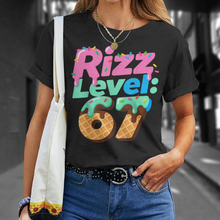 Rizz Level 67 Meme Ice Cream Drip Meme Six Seven 6 7 T-Shirt - Thegiftio UK