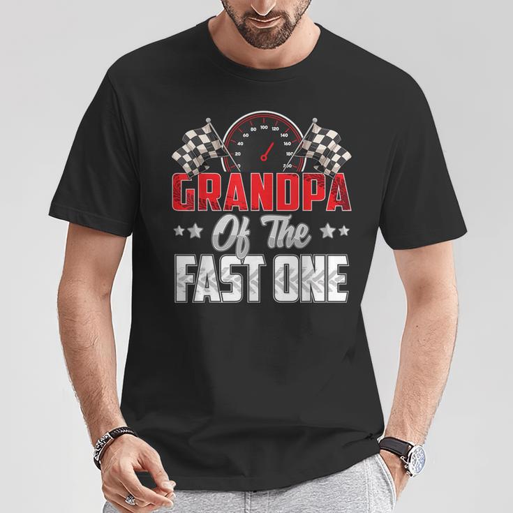 1 Year Old Racing Car Fast One Birthday 1St Family Grandpa T-Shirt ...