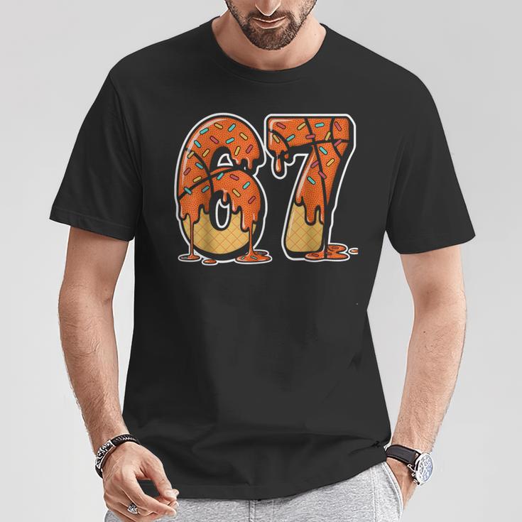 67 Ice Cream Drip Basketball Gen Alpha Slang Six Seven Meme T-Shirt ...