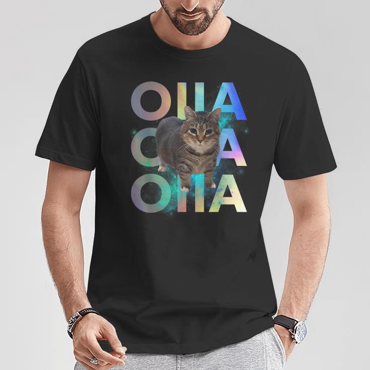 Oiia Oiia Spinning Cat Meme Brainrot Ethel Space T-Shirt - Monsterry