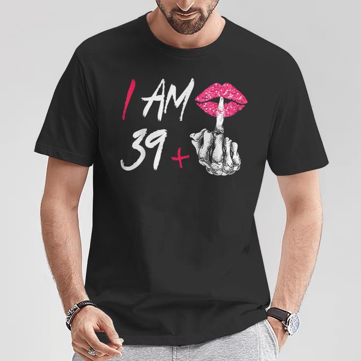 I'm 39 Plus 1 Middle Finger Skull 40Th Birthday T-Shirt | Mazezy