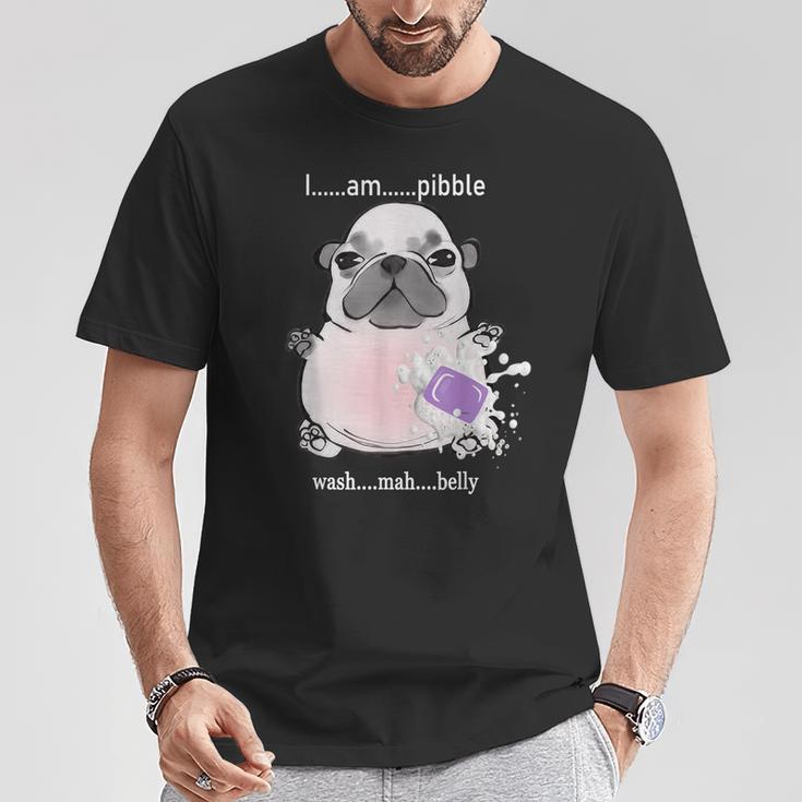 I Am Pibble Wash My Belly Pibble Meme Dog Brainrot T-Shirt - Seseable