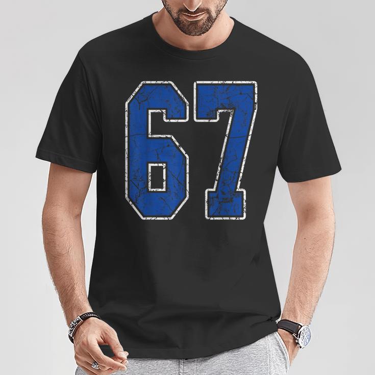 Royal Blue And White Number 67 Jersey Player Uniform 67 Fan T-Shirt ...