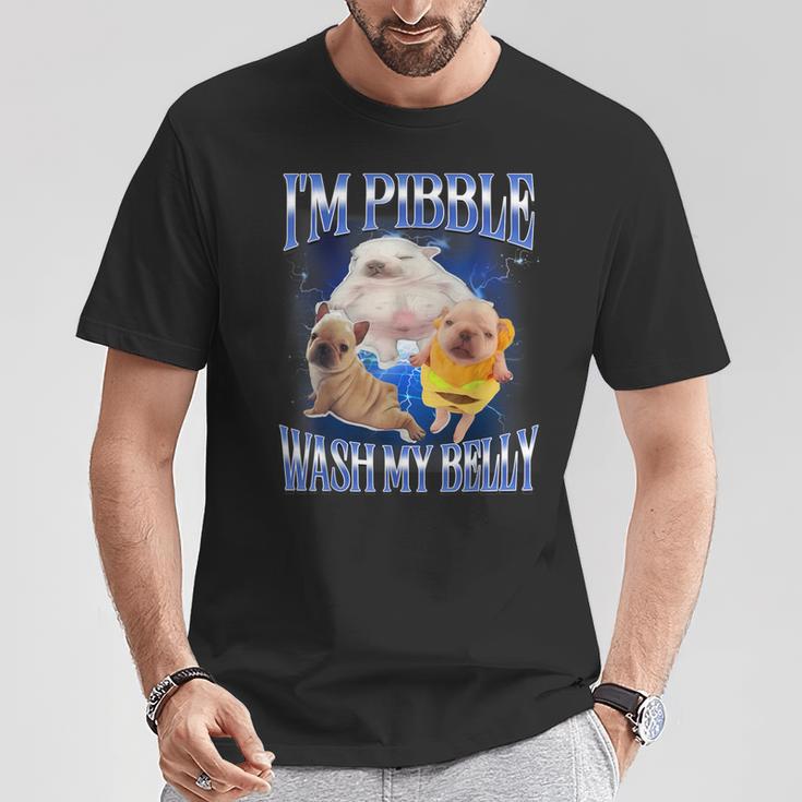 Silly Meme Pibble Meme Wash My Belly Clean My Belly Meme T-Shirt - Seseable