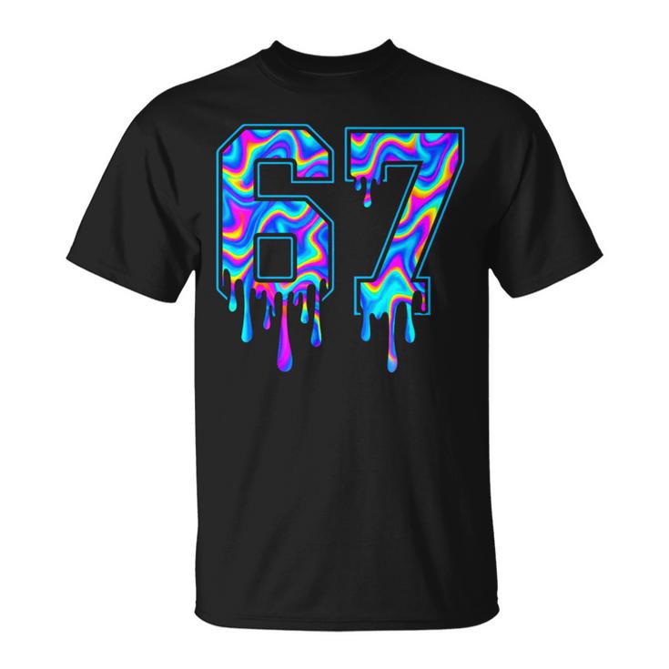 Swirl Six Seven Drip 6 7 Meme Gen Alpha Slang T-Shirt | Mazezy