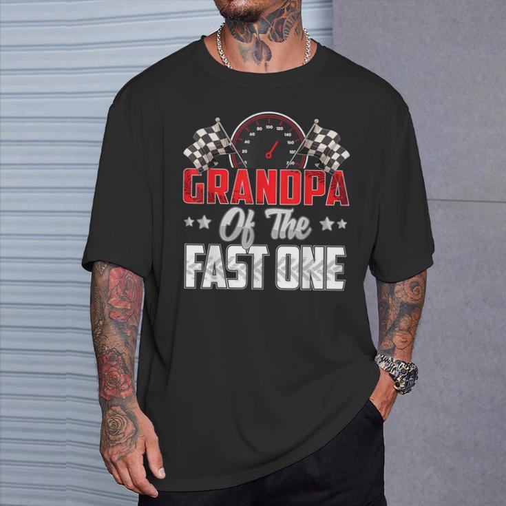 1 Year Old Racing Car Fast One Birthday 1St Family Grandpa T-Shirt ...