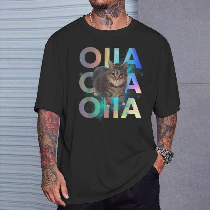Oiia Oiia Spinning Cat Meme Brainrot Ethel Space T-Shirt - Monsterry