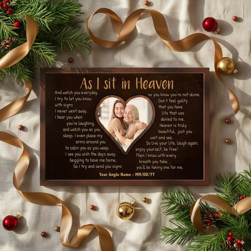 Heavenly Poem Canvas - Personalized Memorial Photo Frame Keepsake