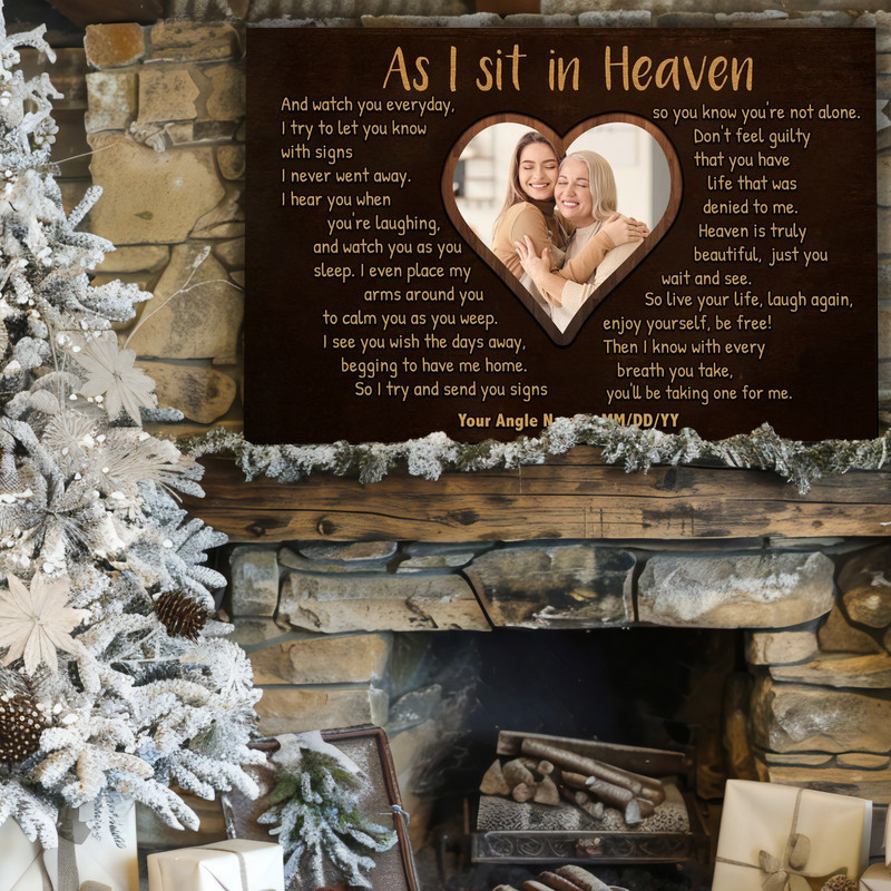 Heavenly Poem Canvas - Personalized Memorial Photo Frame Keepsake ...